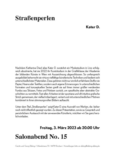 Salonabend No 15 Kater D Ebbing