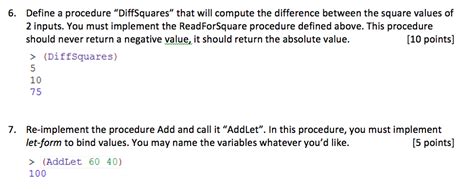 Solved 3 Define A Procedure Add That Takes Parameters And Chegg Com