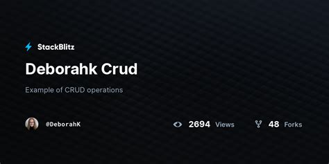 Deborahk Crud StackBlitz
