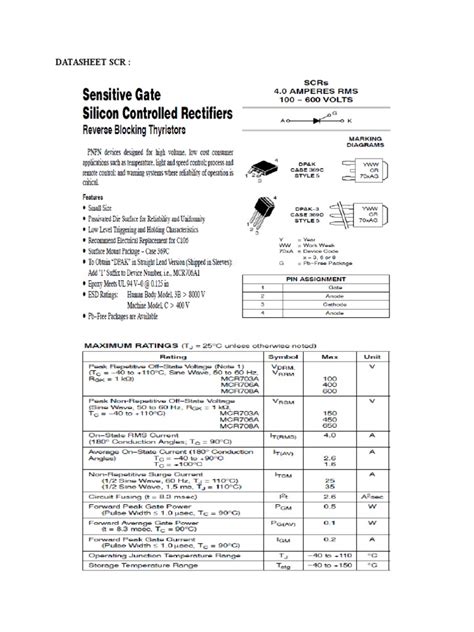 Datasheet Scr Pdf