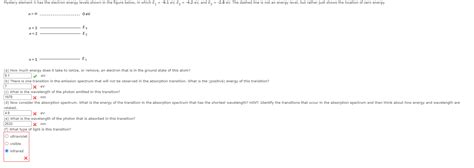 Solved Mystery Element X Has The Electron Energy Levels Chegg Com