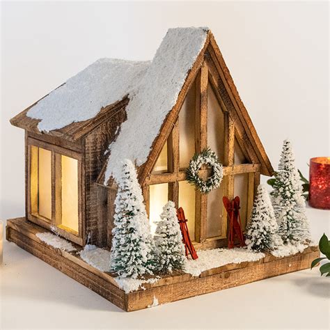 Lit Ski Chalet Winter Decor Olive And Cocoa
