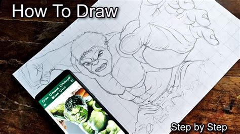 How To Draw Hulk Step By Step Tutorial For Beginners Outline Tutorial Easy Hulk Drawing