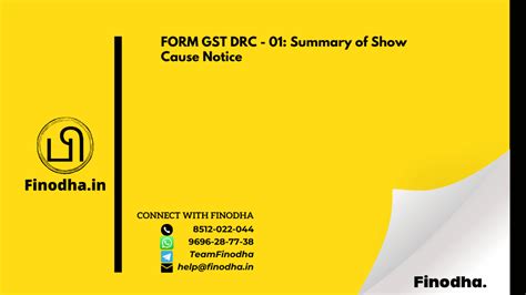 Form Gst Drc 01 Summary Of Show Cause Notice