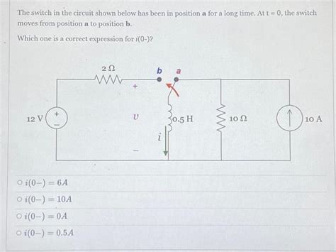 Solved The Switch In The Circuit Shown Below Has Been In