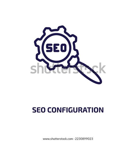 Seo Configuration Icon Programming Collection Thin Stock Vector