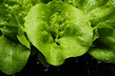 Premium Photo Organic Lettuce Garden Fresh Close Up