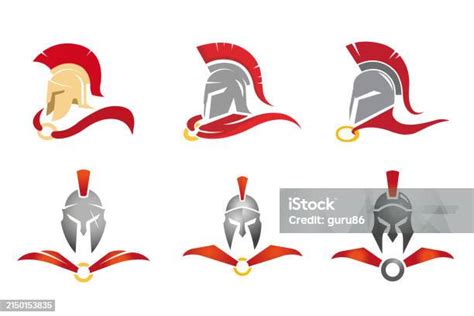 창조 스파르타 헬멧 수집 로고 상징 벡터 디자인 일러스트 검투사에 대한 스톡 벡터 아트 및 기타 이미지 검투사 고전갑옷 골동품 Istock