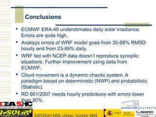 Solar Radiation Forecasting With Wrf Model In The Iberian Peninsula PPT