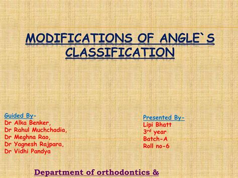 Modifications Of Angle`s Classification Pptx