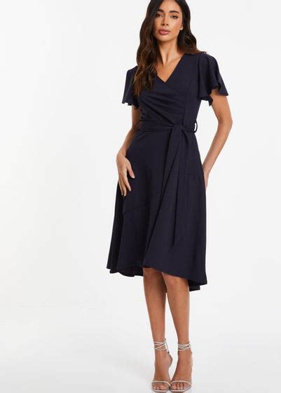 Quiz Blue Bardot Skater Midi Dress Matalan