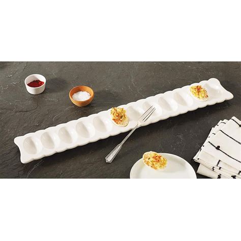 Mud Pie 26 X 325 Deviled Egg Long Tray In White Nfm Deviled Eggs