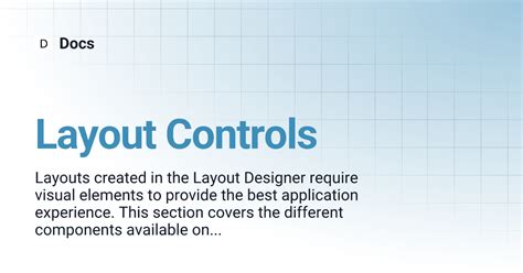 Layout Controls Docs