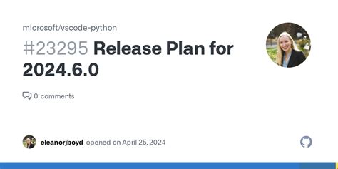 Release Plan For 202460 · Issue 23295 · Microsoftvscode Python · Github
