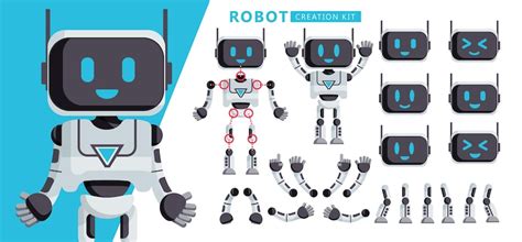 premium vector robot creation kit vector set design robots character