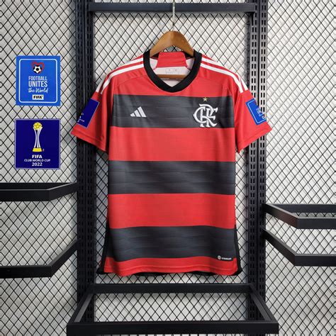 Camisa Flamengo I Patrocínios 23 24 Torcedor Adidas Masculina