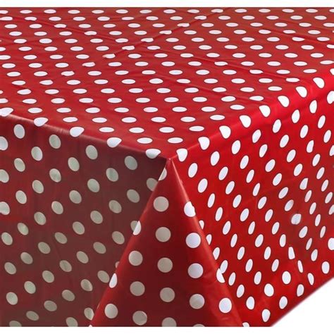 Nappe Toile Cirée PVC Rectangulaire À Pois Rouge x cm Cdiscount Maison