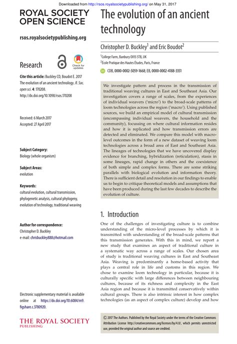 Pdf The Evolution Of An Ancient Technology