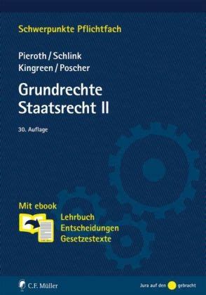 Grundrechte Staatsrecht II ISBN Fachbuch Online Kaufen Lehmanns De