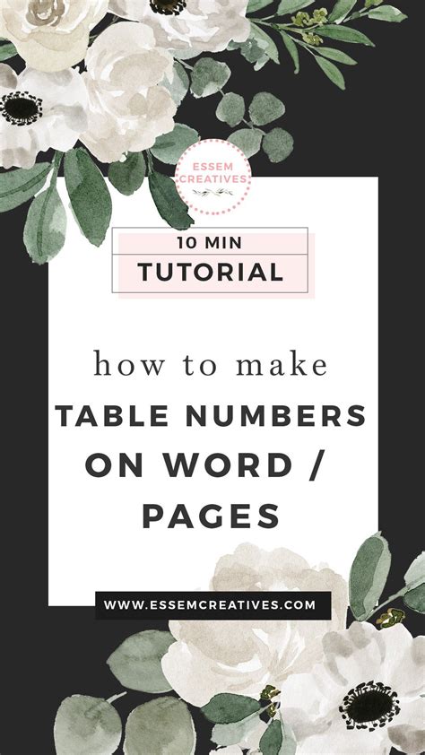 How To Make Table Numbers In Word Pages With Watercolor Florals For Weddings Click Here To