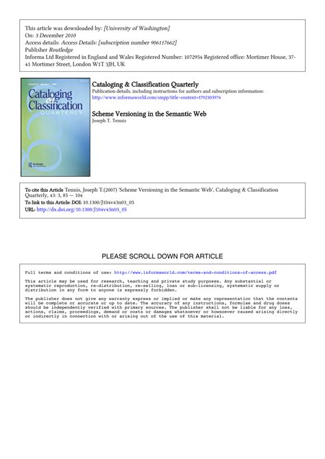 Pdf Scheme Versioning In The Semantic Web