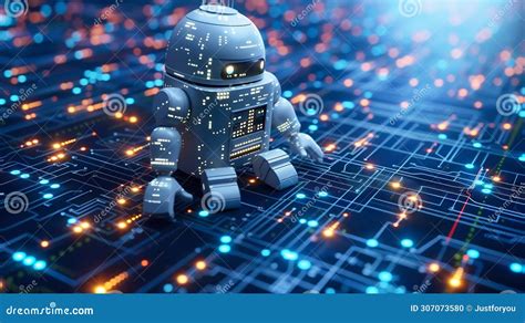 Advanced Robotics Technology On A Circuit Board Generative Ai Stock Illustration Illustration