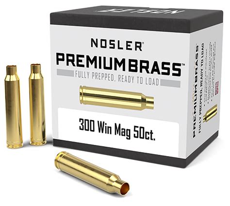 Nosler 10227 Premium Brass Unprimed Cases 300 Win Mag Rifle Brass 50