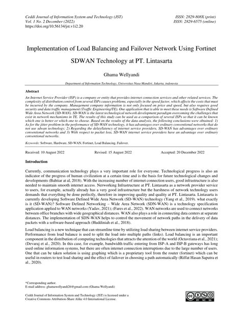 PDF Implementation Of Load Balancing And Failover Network Using