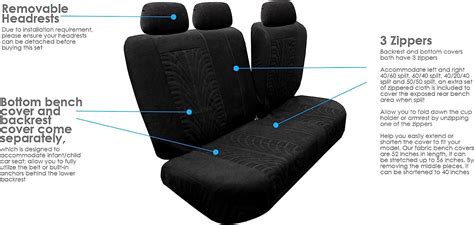Buy FH Group Automotive Seat Covers Travel Master Three Row Car Seat Covers Set Black Airbag