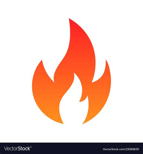 Fire Icon Isolated On White Background Royalty Free Vector
