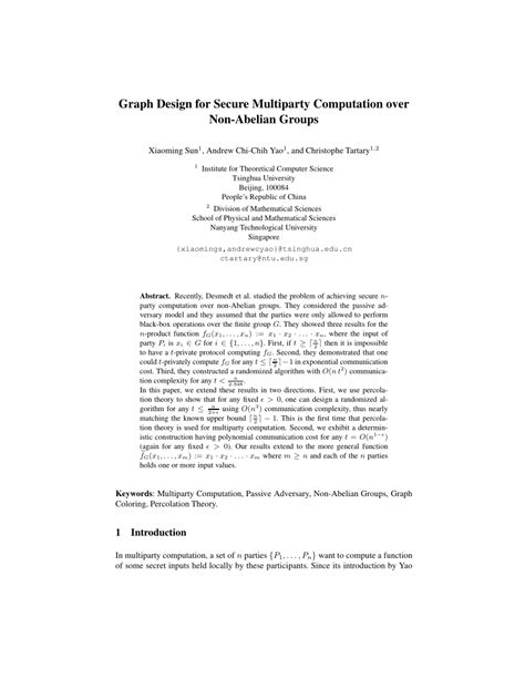 pdf graph design for secure multiparty computation over non abelian
