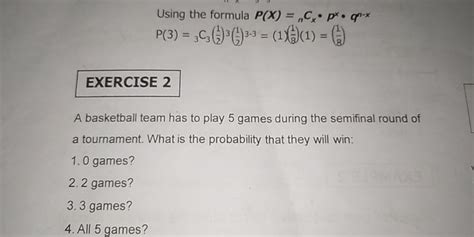Solved Using The Formula P X NC X P X Q N X P 3 3C 3 1 2 3