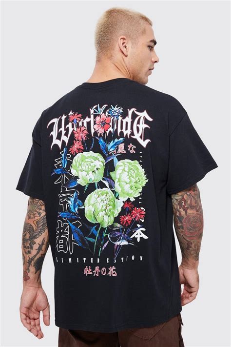 Oversized Worldwide Floral Graphic T Shirt Boohoo Uk