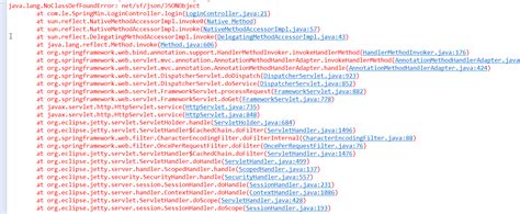 jetty json lib库抛异常的问题解决过程 java lang noclassdeffounderror net sf json