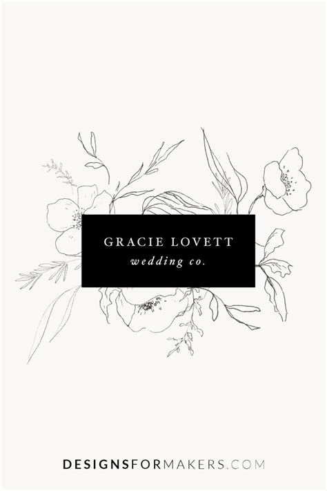 Floral Logo Design Logo Template Floral Border Logo Floral Etsy