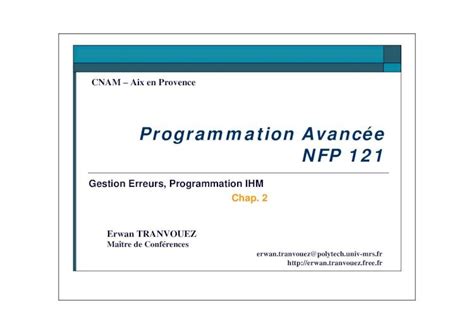 Pdf Gestion Erreurs Programmation Ihmerwantranvouezfreefrcours