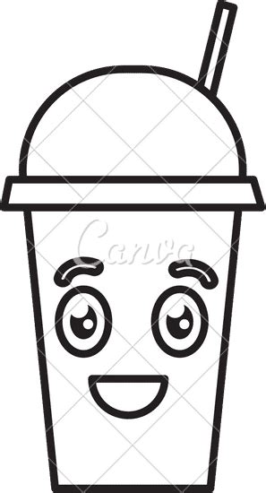 Coffee Cup Plastic Cute Character 素材 Canva可画