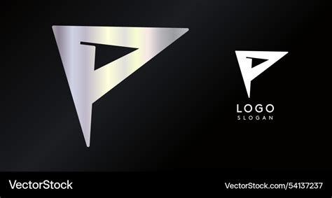 Geometric Triangular P Letter Abstract Dynamic Vector Image