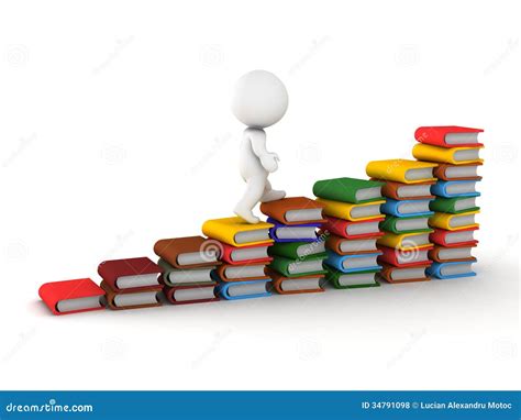 Man Climbing Of Learn Practice Improve Steps Stair Stock Illustration