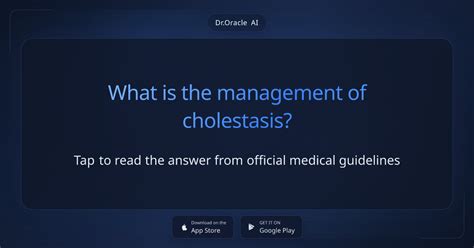 What Is The Management Of Cholestasis