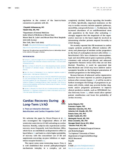 Pdf Cardiac Recovery During Long Term Lvad