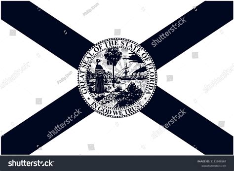 State Flag Florida Black White Colors Stock Vector Royalty Free