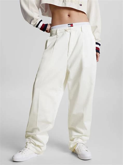 Tommy Hilfiger X Shawn Mendes High Rise Trousers Beige Tommy Hilfiger
