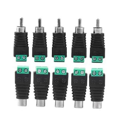 10pcs Rca Terminal Block Cat5 To Camera Cctv Video Balun Rca Female Or Male Jack Av 10pcs Rca Terminal Block Cat5 To Camera Cctv Video Balun Rca Female Or Male Jack Av