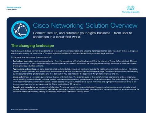 Cisco Networking Solution Overview