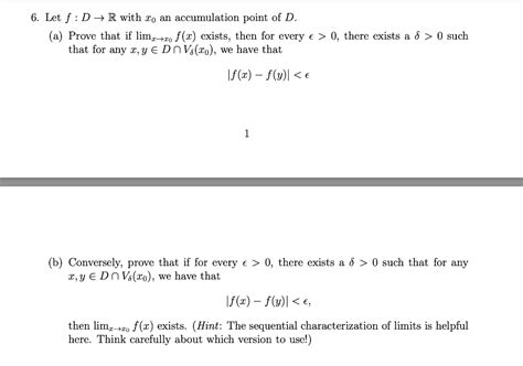 solved 6 let f d→r with x0 an accumulation point of d a
