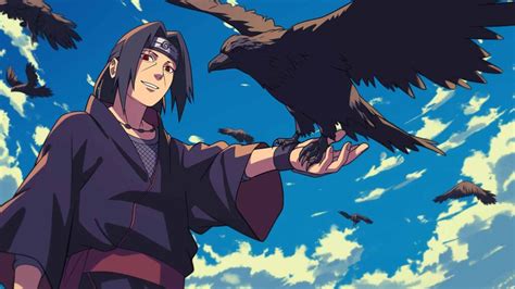 Naruto Itachi Uchiha Crow Invocation Desktop Wallpaper In 4k