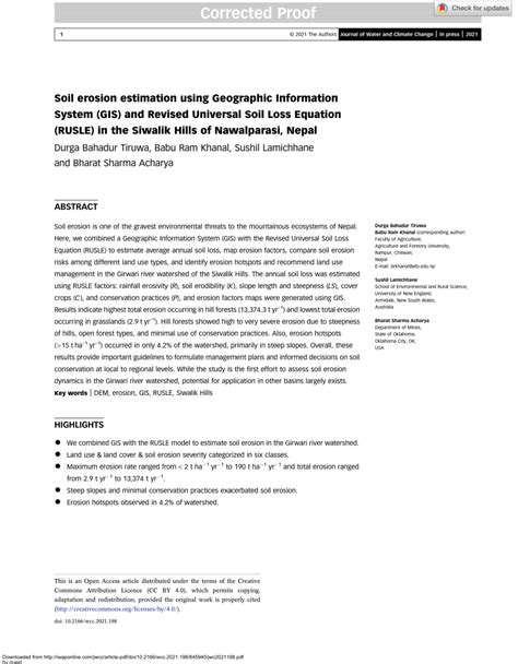 PDF Soil Erosion Estimation Using Geographic Information System GIS