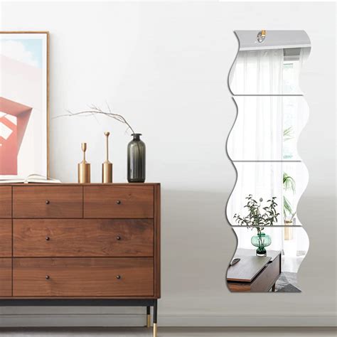Buy Full Body Mirrors For Walls 12x12 4pcs Wavy Acrylic Plexiglass