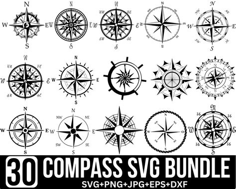 Compass Svg Bundle Compass Svg Nautical Compass Vintage Compass